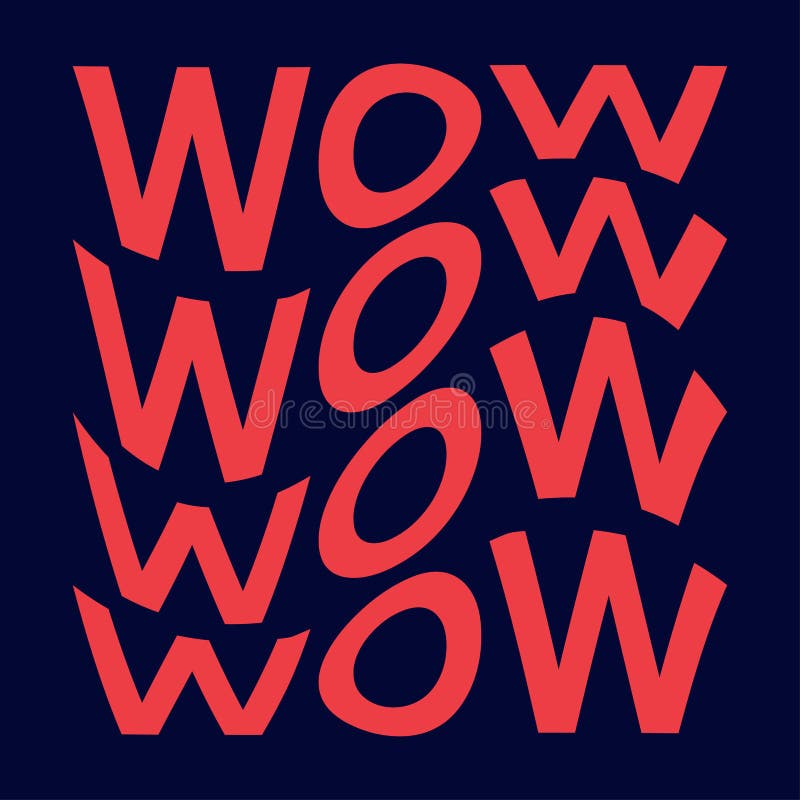 WOW Wave Text Vector Illustration Abstract Shape Stock Vector ...