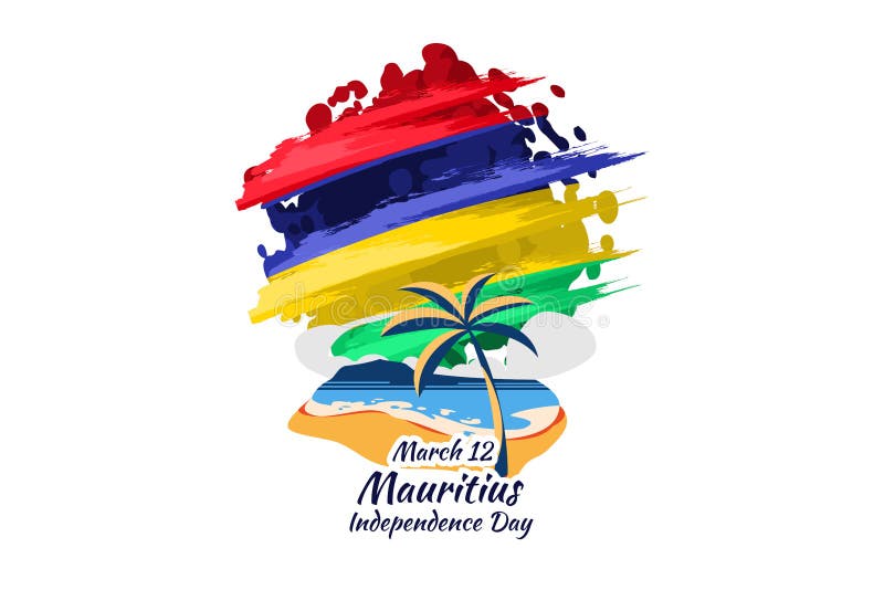 12 March Mauritius Happy Independence Day Celebration Card. Stock ...