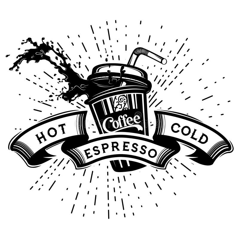 Hot and Cold Espresso Coffee Sign or Logo Stock Vector - Illustration ...