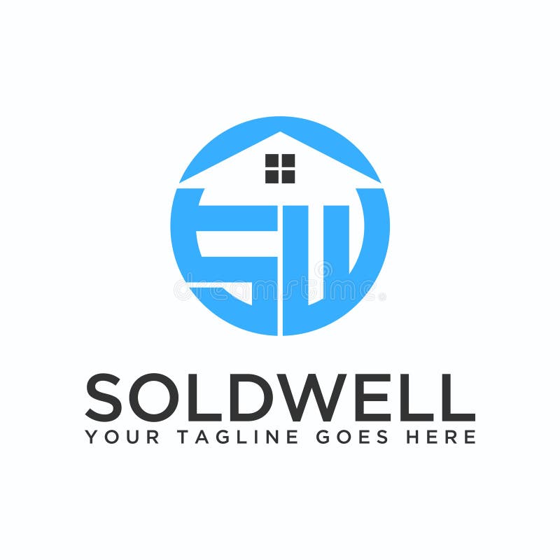 SW Logo. SW Text Design. Image of House with Window. the Concept of ...