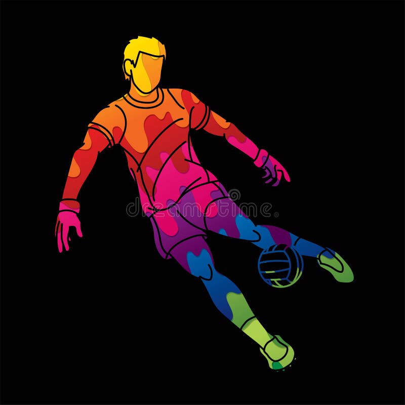 Gaelic Football Male Player Cartoon Graphic Vector Stock Vector ...