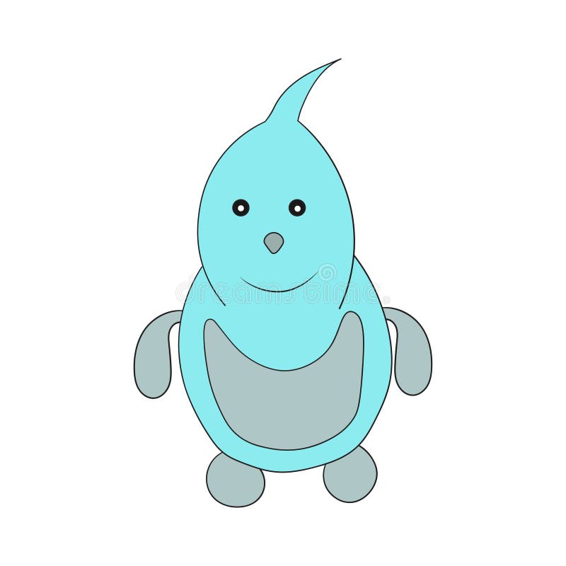 Funny Blue Creature Cartoon Vector Illustration Stock Vector ...