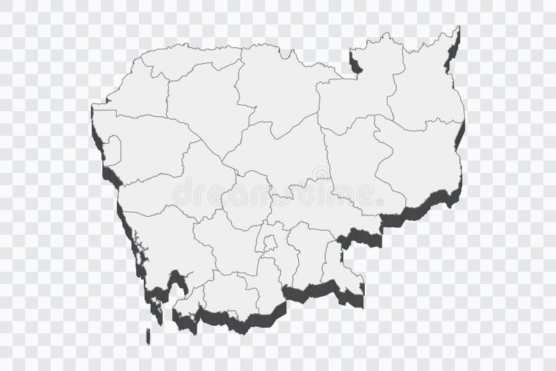 3D Map Illustration of Cambodia Stock Vector - Illustration of white ...