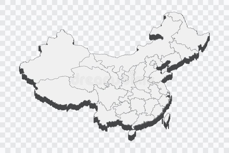 3D Map Illustration of China Stock Vector - Illustration of ...