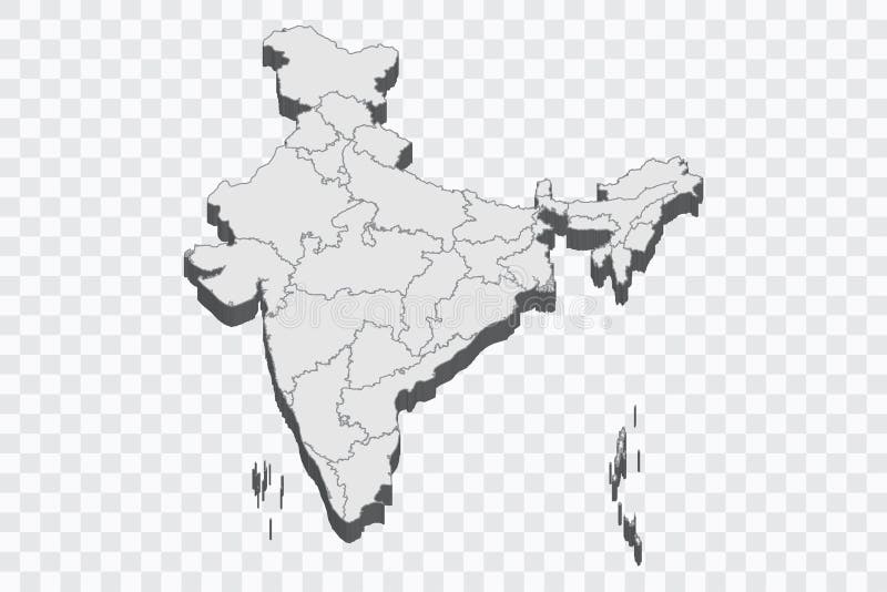 3D Map Illustration of India Stock Vector - Illustration of print ...