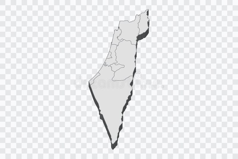 Israel Map in 3D. 3d Map with Borders of Regions. Stock Illustration ...