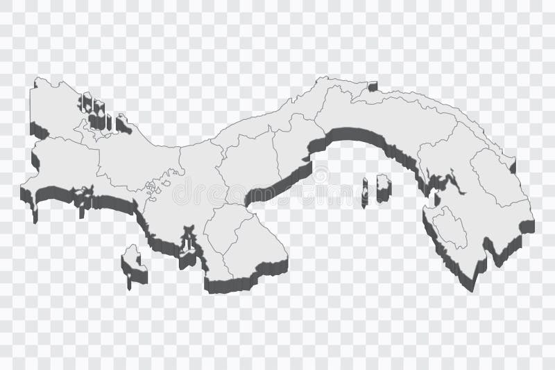 Panama Map Design with 3D Style. Blue Panama Map and National Flag ...