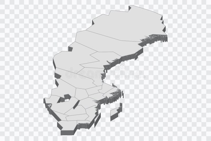 3D Map Illustration of Sweden Stock Vector - Illustration of borders ...