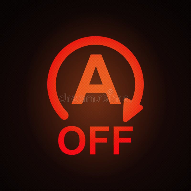 Auto Start Stop Off Light Sign on Car Dashboard Stock Vector ...