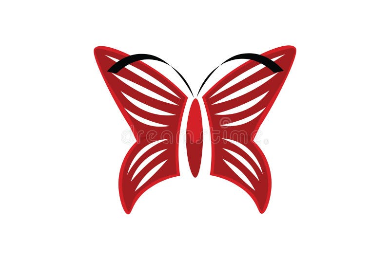 Vector Illustration of Red Butterfly Pattern Stock Vector ...