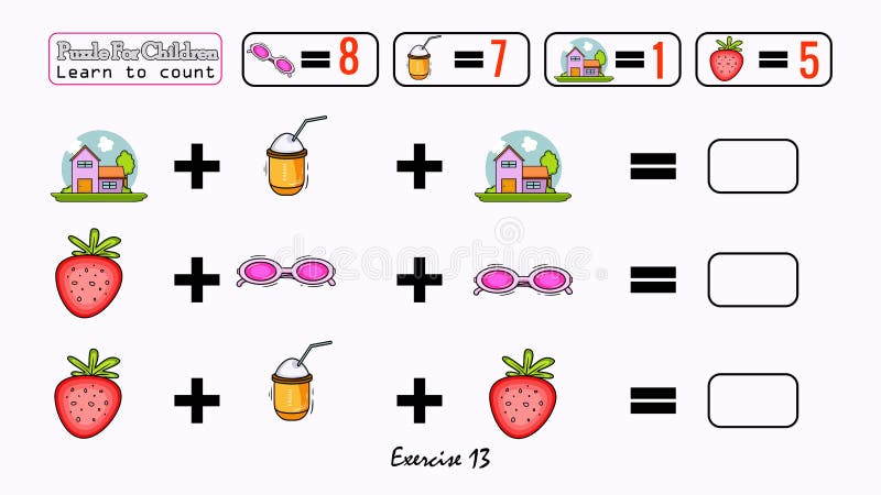 Math for Kids Learning Solve it Children Learning Math Game Exercise 13 ...