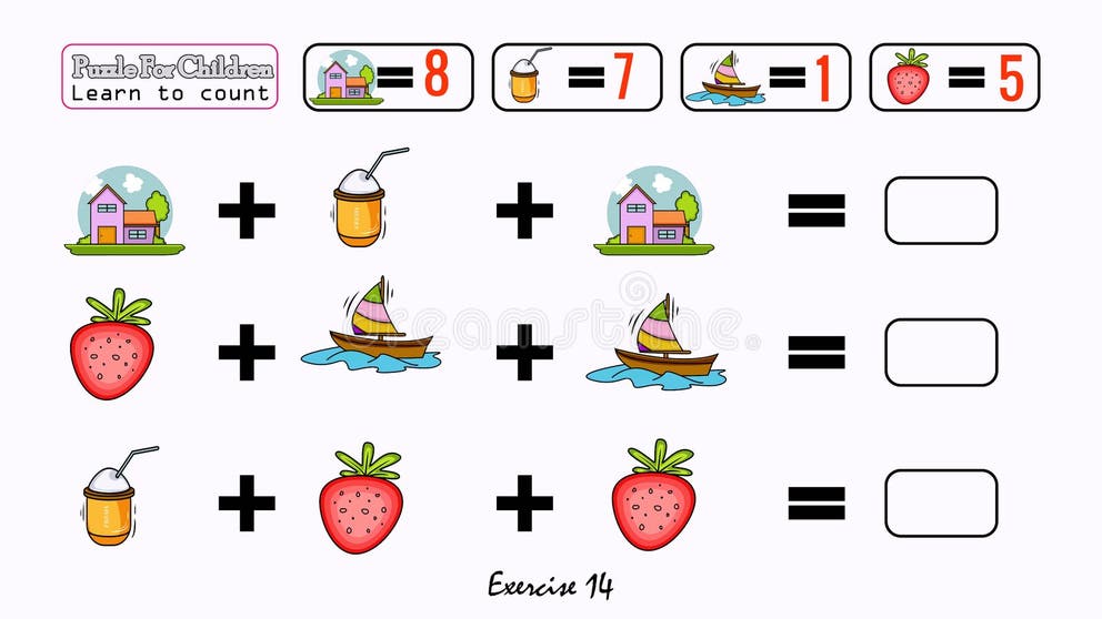 Math Chart for Kids Learning Solve it Children Learning Math Game ...