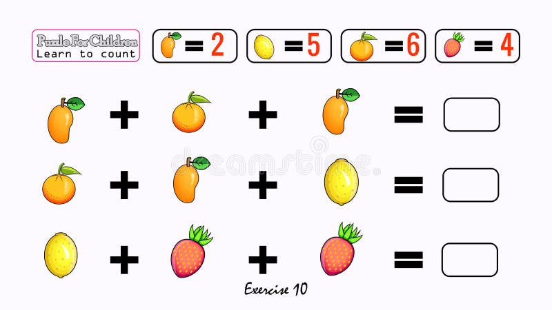 Colorful Paper Math Work Sheet for KidsMath Chart for Kids Learning ...