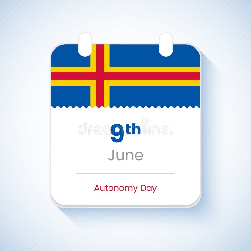 9th June Autonomy Day of Aland Islands. National Day Calendar Concept ...