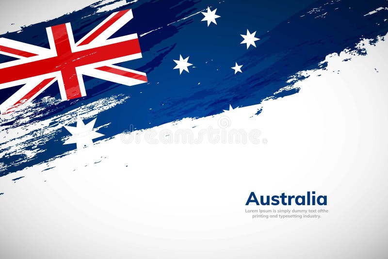 Elegant Flag of Australia Country. Hand Drawn Flag Style of Australia ...