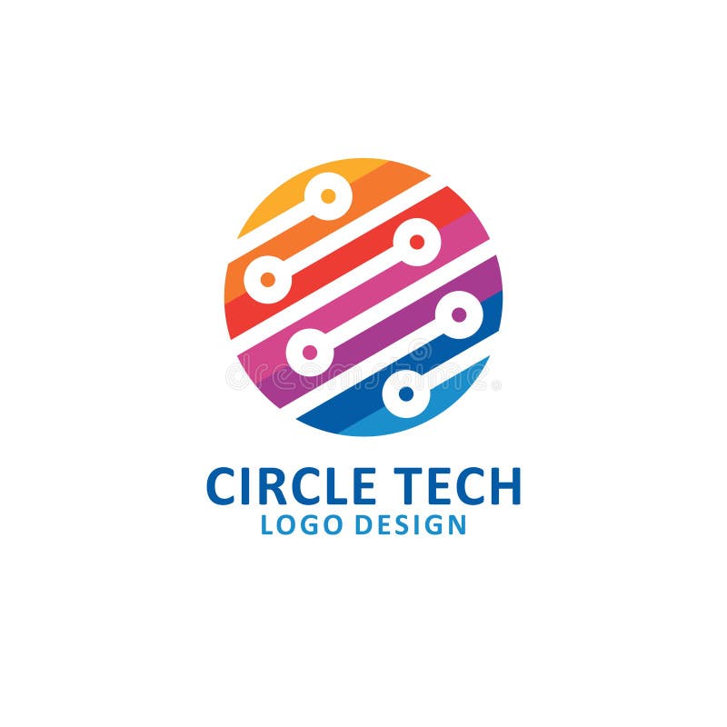 Round tech logo design stock vector. Illustration of connection - 215188700