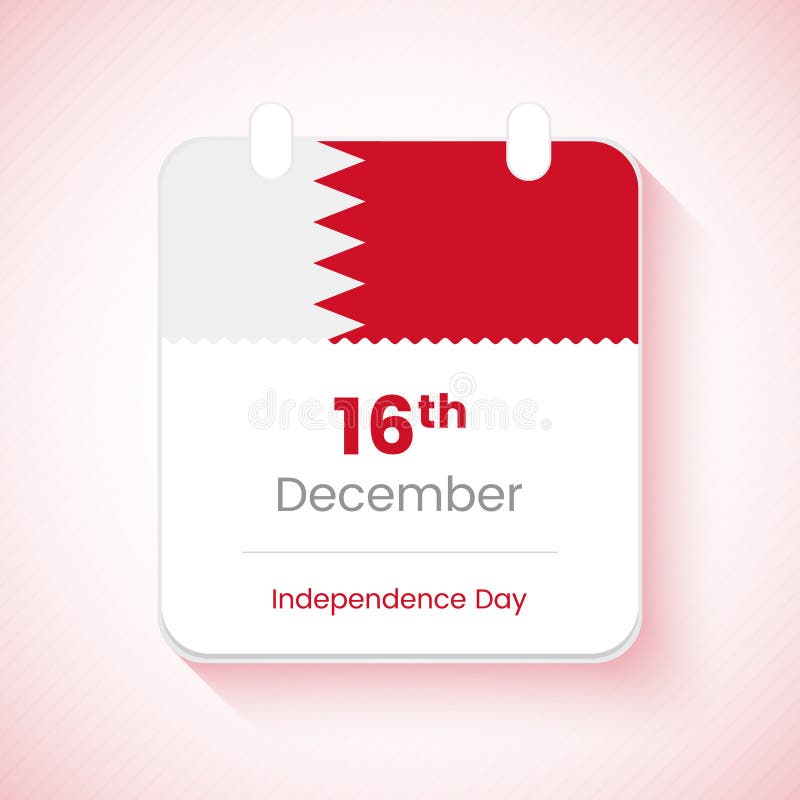 16th December Independence Day of Bahrain. Artistic Calendar Concept ...