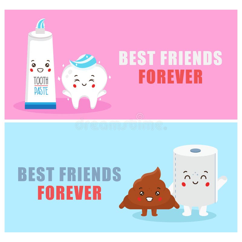 Hand Drawn Inseparable Friends Banner Stock Vector - Illustration of ...