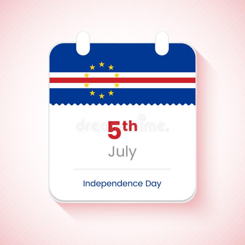 5th July Independence Day of Cape Verde Calendar. Artistic Flat Concept ...