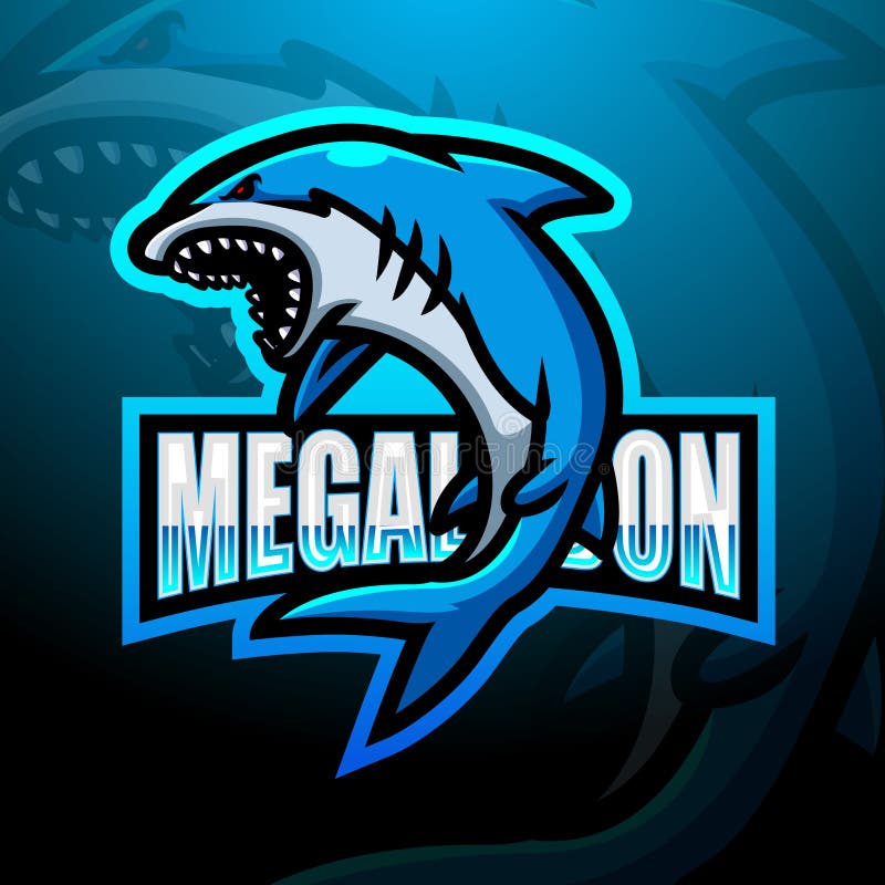 Megalodon Mascot Esport Logo Design Stock Vector - Illustration of ...