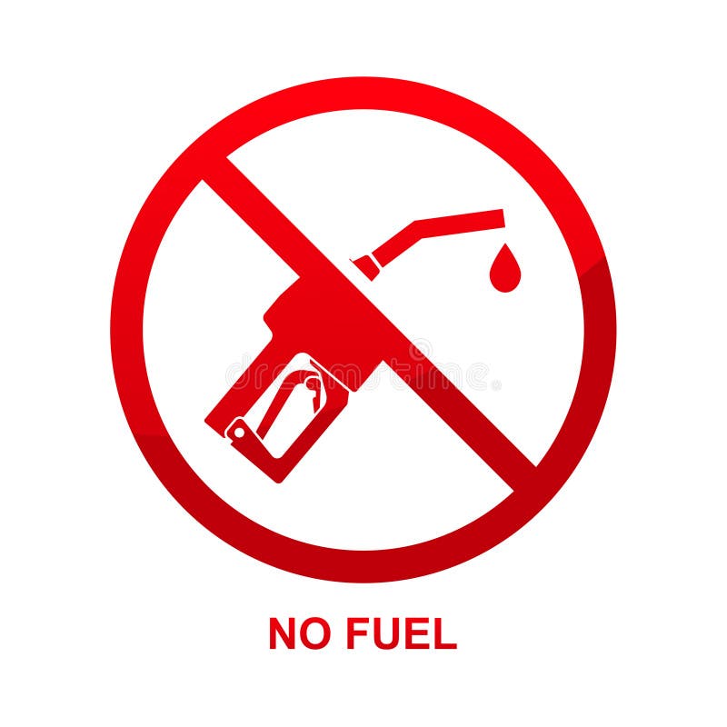 No Fuel Sign Isolated on White Background Stock Vector - Illustration ...