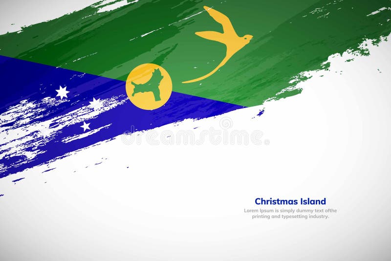 Grunge Flag of Christmas Island Country. Hand Drawn Flag Style of ...