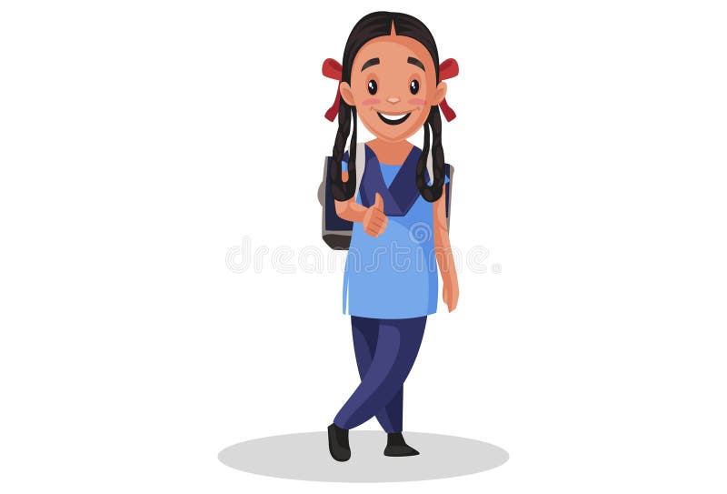 Vector Graphic Illustration of School Girl Stock Vector - Illustration ...