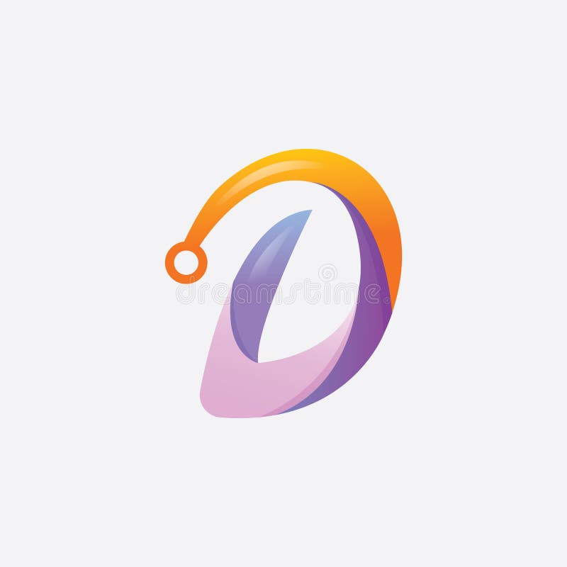 Letter D Full Color Logo Design Modern Style Stock Illustration ...