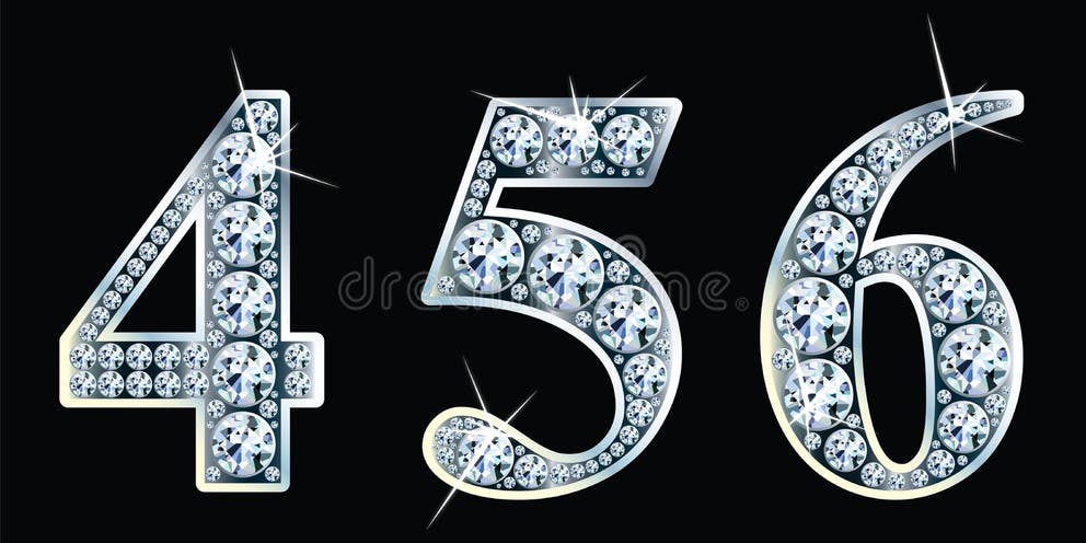 Diamond Numbers Set 4,5,6. Vector Eps10 Stock Vector - Illustration of ...