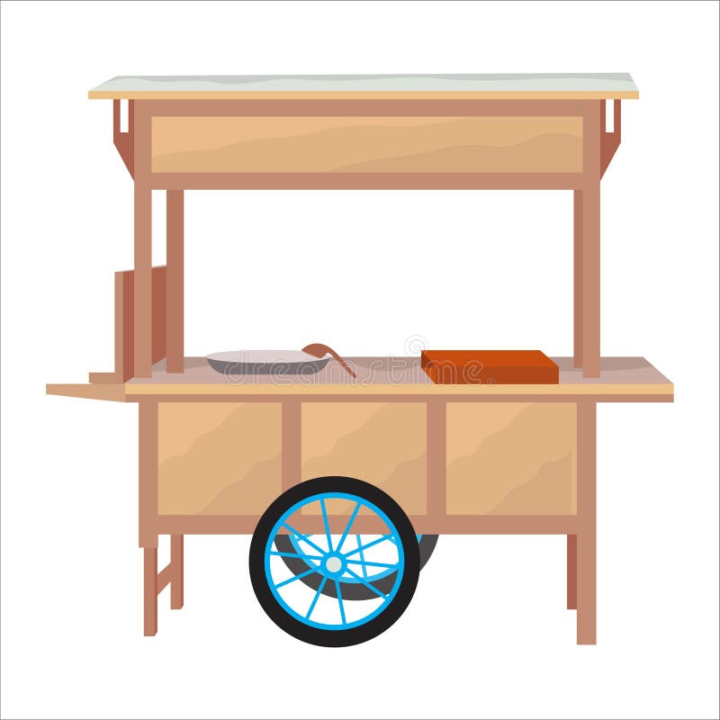 Gerobak Food Stall Traditional Indonesia Vector Illustration Stock ...