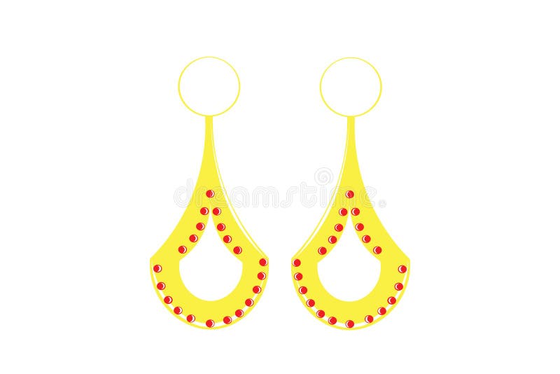 Vector Illustration of Gold Pendant Earrings Stock Vector ...