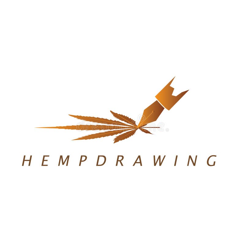The Gold Hemp Drawing Symbol Stock Vector - Illustration of color ...
