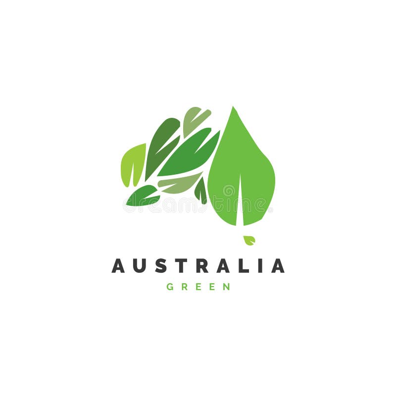 Australia Leaf Logo Design Vector Template Stock Vector - Illustration ...