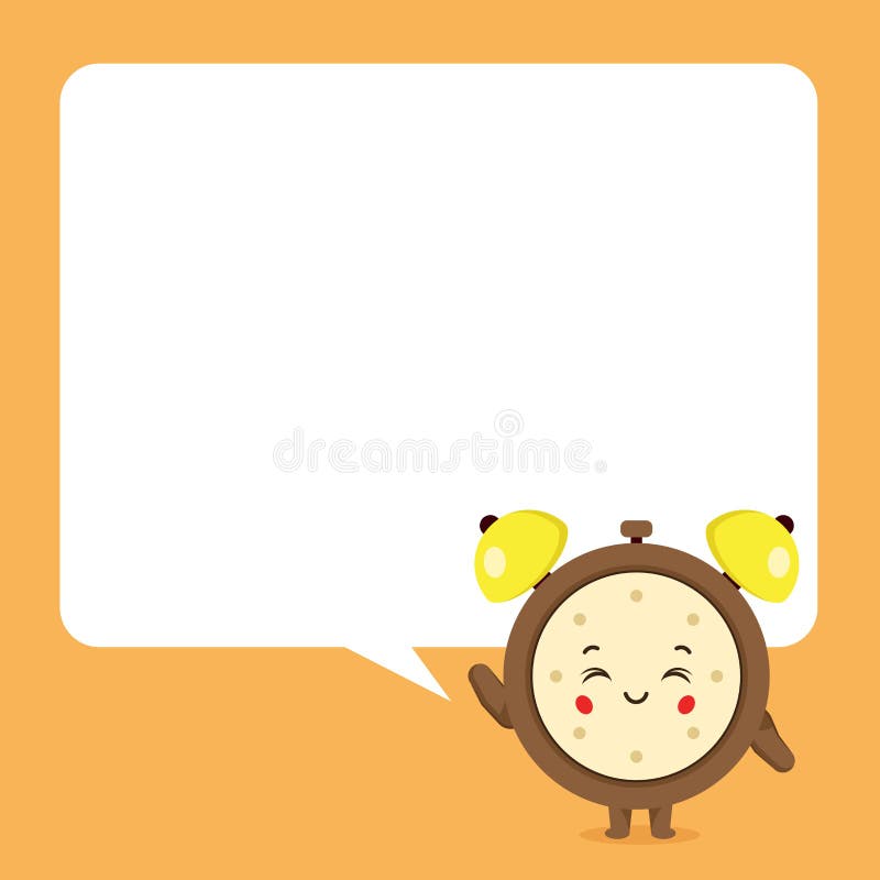 Cute Alarm Clock Mascot Vector Character in Flat Design Style Stock ...