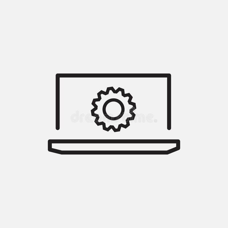 Vector Illustration of Laptop Setting Icon Stock Vector - Illustration ...