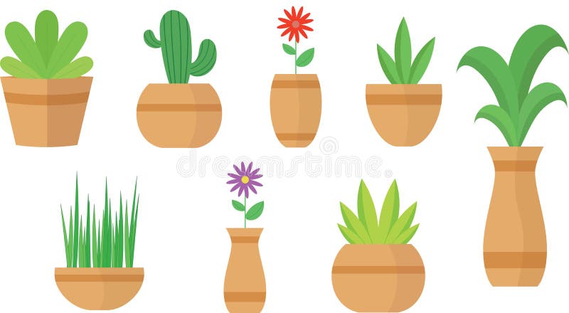 House Plant, Vector Graphic. Flat Design Illustration Stock Vector ...