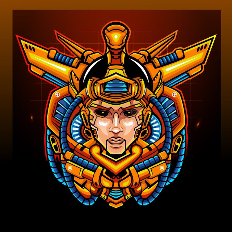 Cyberpunk Mecha Mascot. Esport Logo Design Stock Vector - Illustration ...