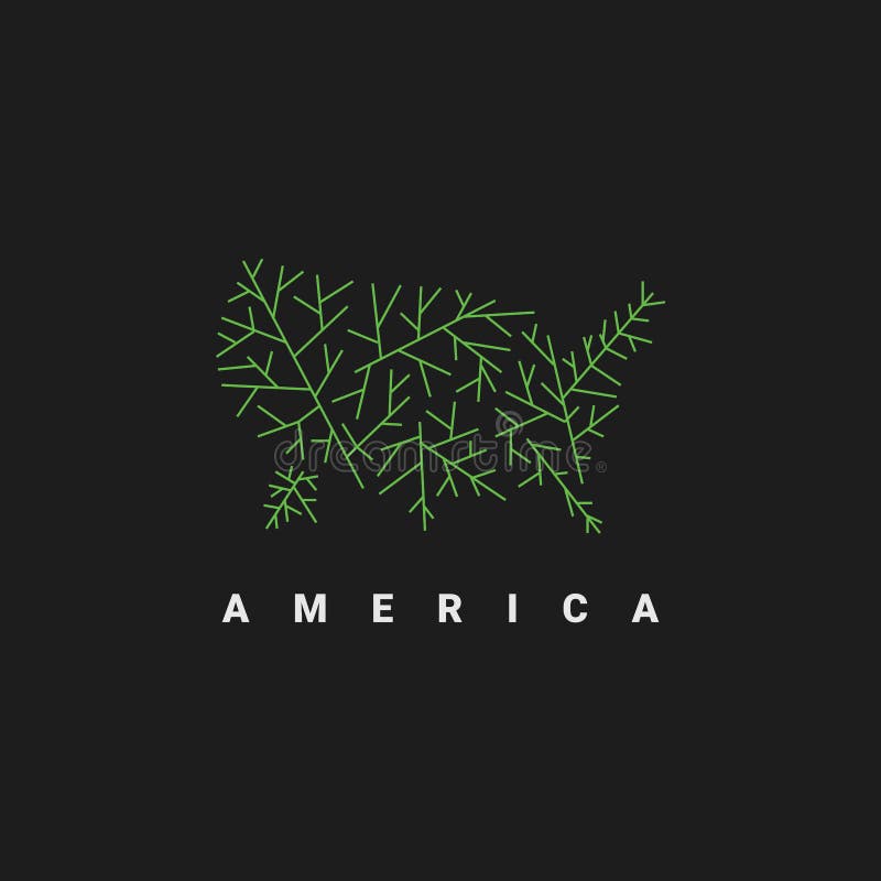 America Map Logo Design Vector Template Stock Vector - Illustration of ...