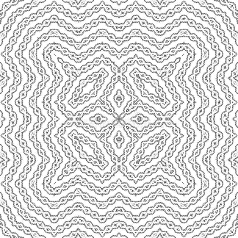 Radial Geometry Stitching Damask Embroidery Geometric Vector Seamless ...