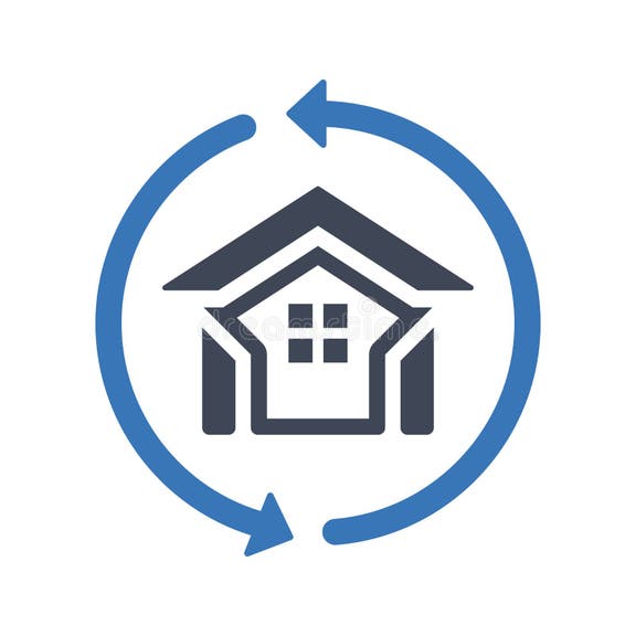 Home Exchange Icon. Vector Graphics Stock Vector - Illustration of real ...