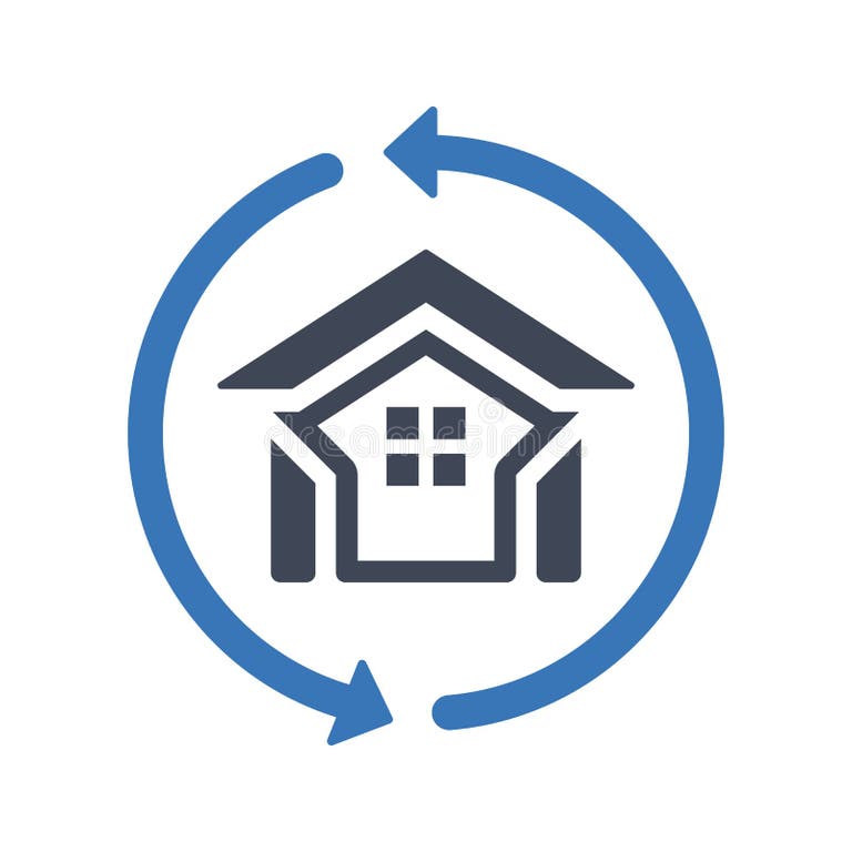 Home Exchange Icon. Vector Graphics Stock Vector - Illustration of real ...
