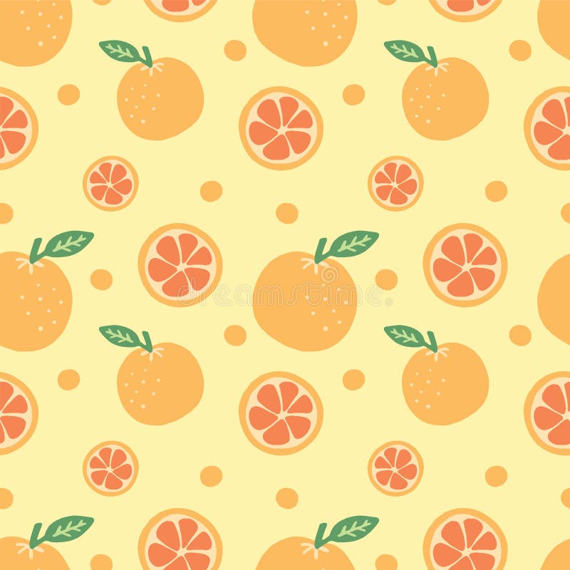 Vector Orange Pattern Illustration. Seamless Repeating Fruits ...
