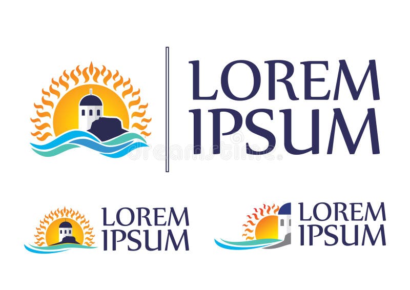 Mediterranean Beach Coast Logo Design Template for Company or Business ...