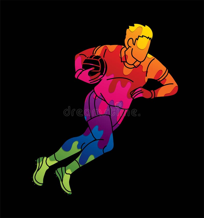 Gaelic Football Male Player Cartoon Graphic Vector Stock Vector ...