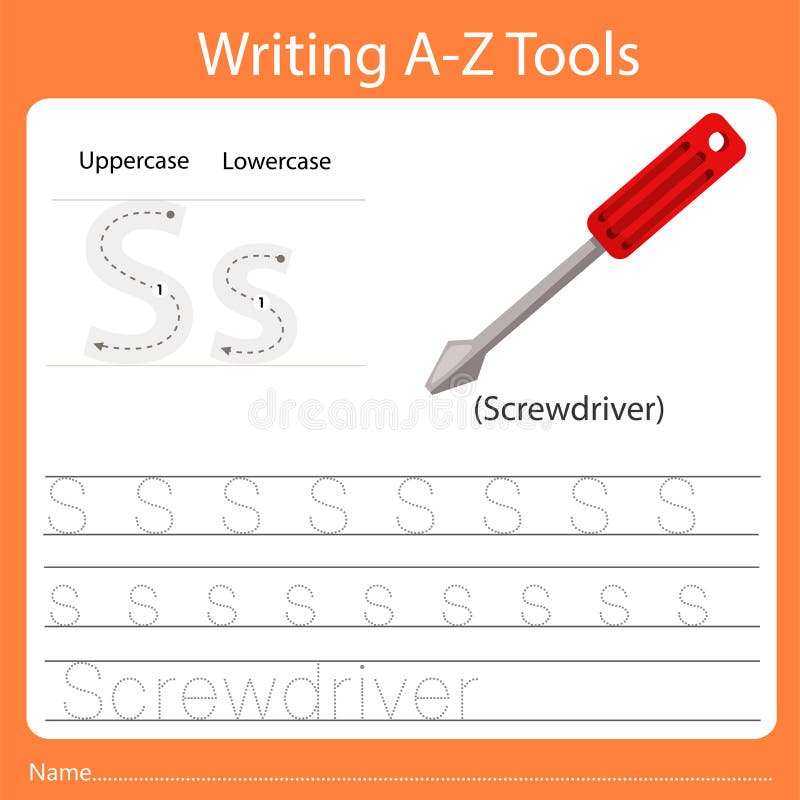 Illustrator of Writing a-z Tools S is Screwdriver Stock Vector ...