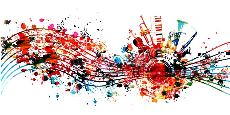 Colorful Jazz Music Promotional Poster with Musical Instruments and ...