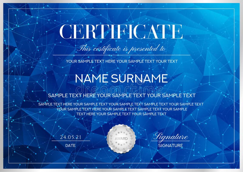 Certificate Template with Geometric Poly Pattern Triangle Shape Texture ...