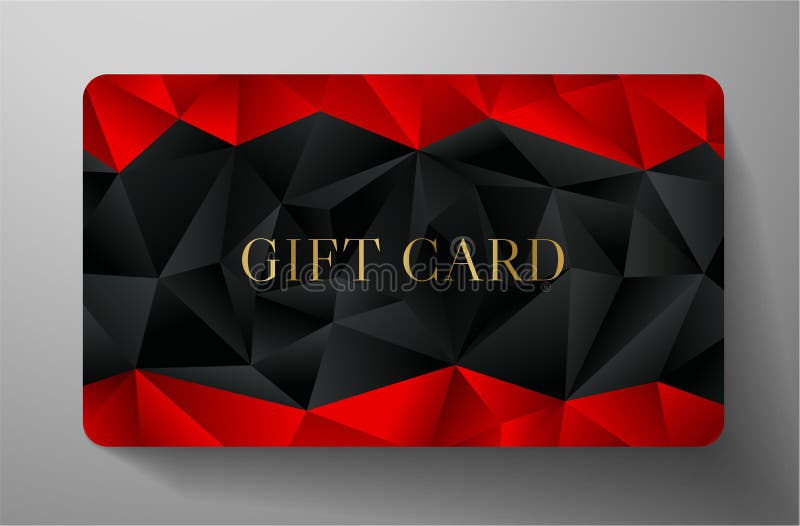 Gift Card with Abstract Black Polygon Background Triangle Shape Texture ...