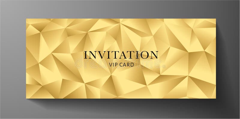 Luxurious VIP Invitation Template with Gold Abstract Texture, Black ...