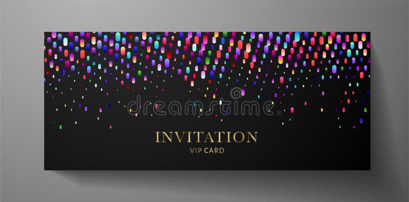 Premium Invite VIP Card Template with Black Polygon Background. Deluxe ...